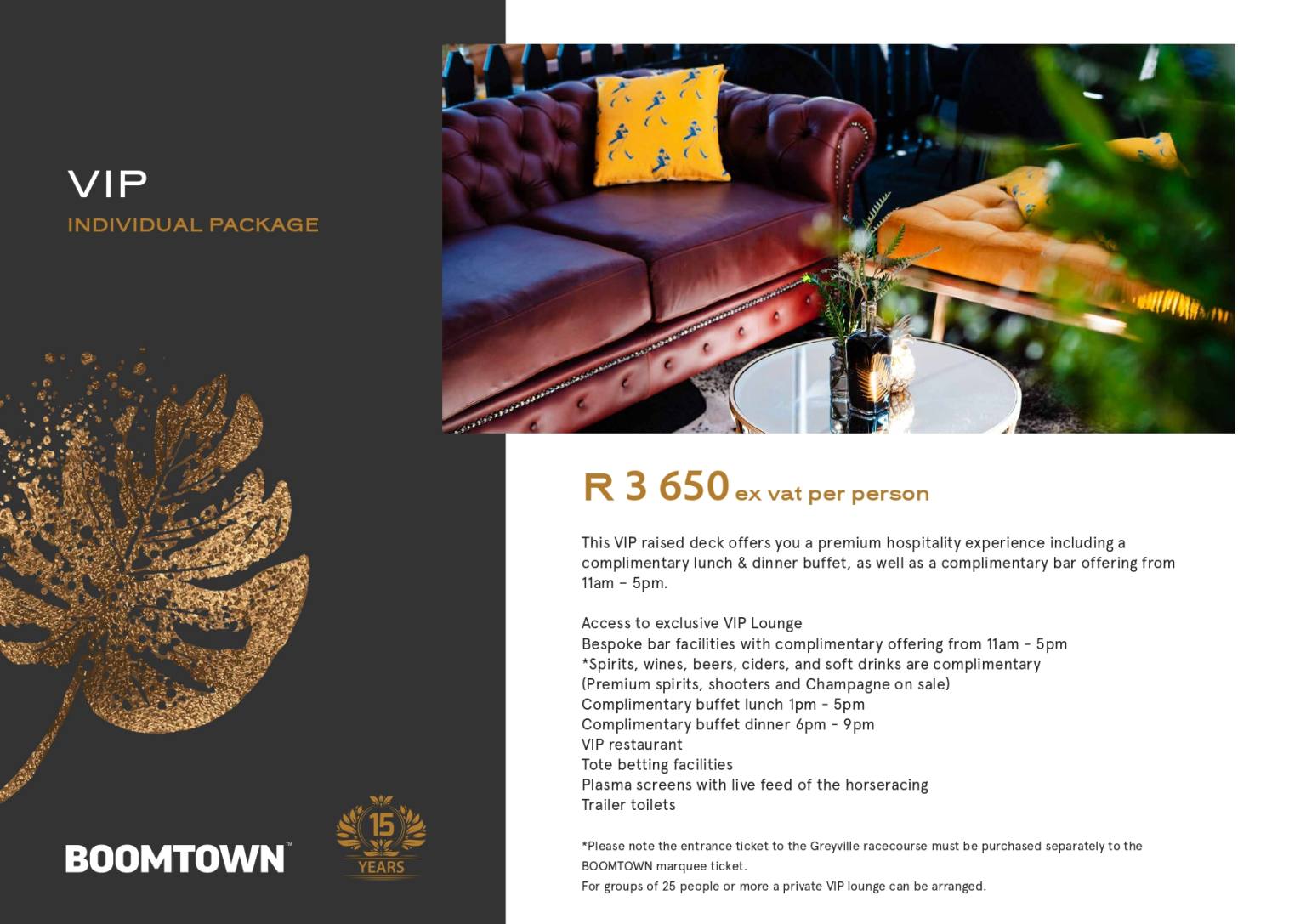 Durban July Boomtown VIP Individual Ticket - 2025 | Regal Hospitality ...